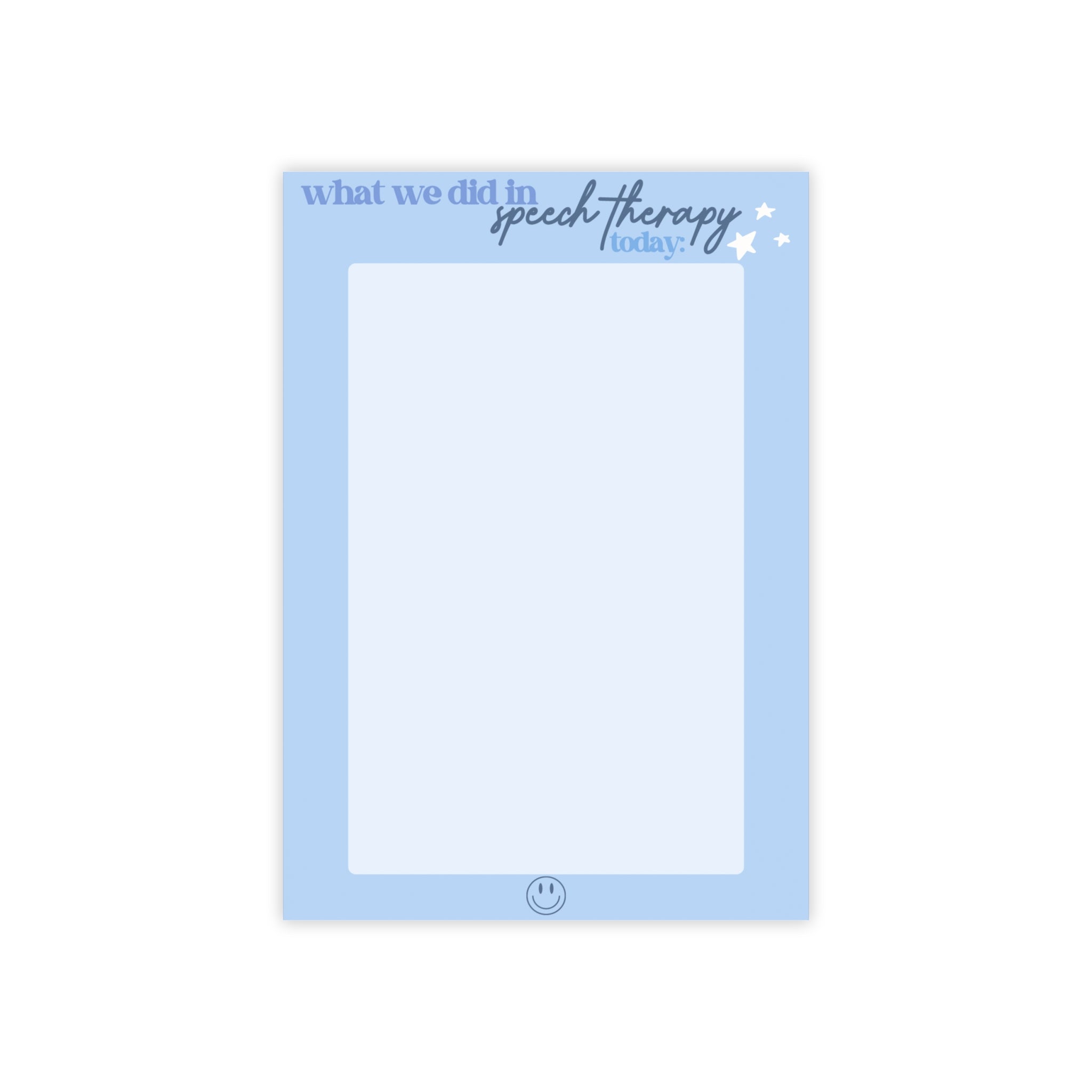 "what we did in speech today" blue 4X6 Post-it® Note Pads – beetheslp
