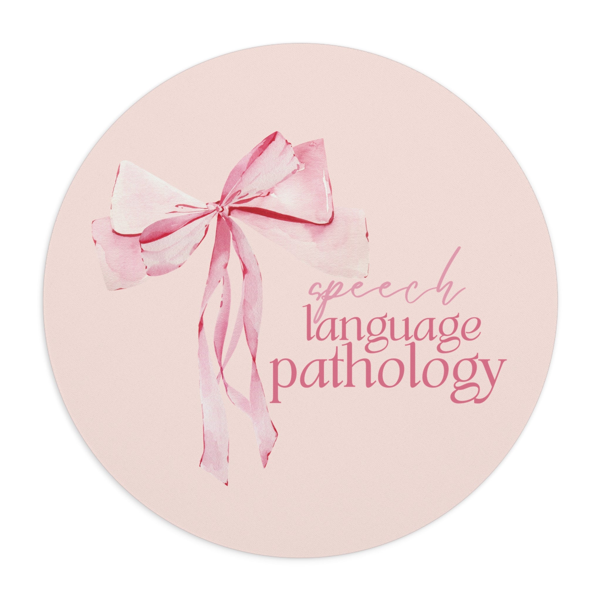 speech pathology pink bow mouse pad – beetheslp