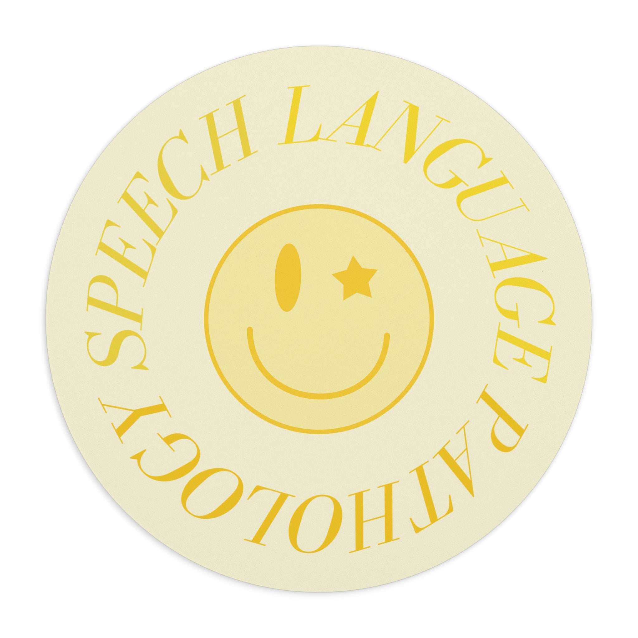 yellow speech language pathology smiley mouse pad – beetheslp