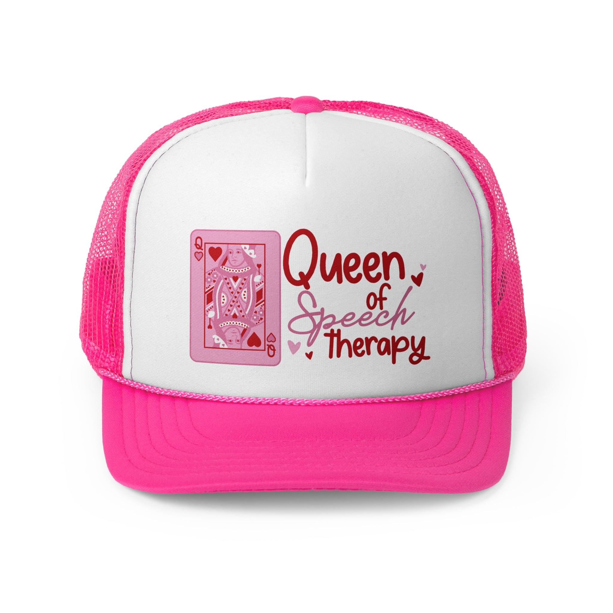 queen of speech therapy trucker hat – beetheslp