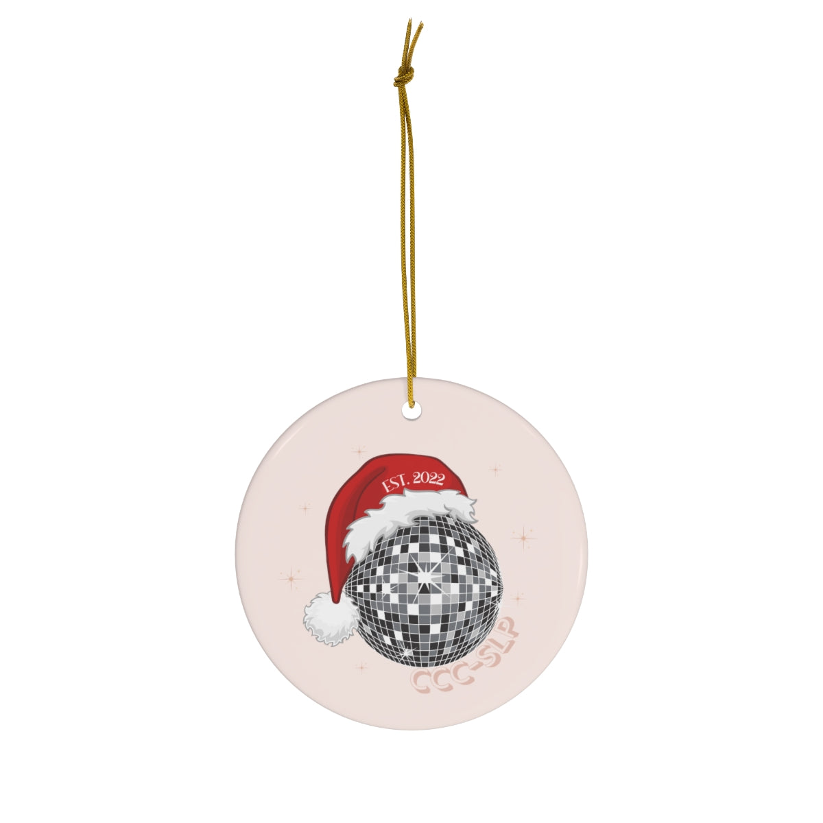 santa disco CCC-SLP est. 2022 glass ornament – beetheslp